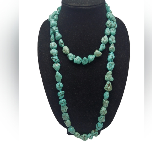 Handmade | Jewelry | Natural Turquoise Long Necklace | Poshmark